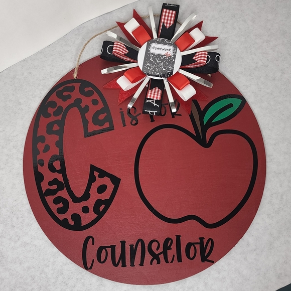 AMaree Kreations | Office | Red Apple Counselor Door Sign | Poshmark